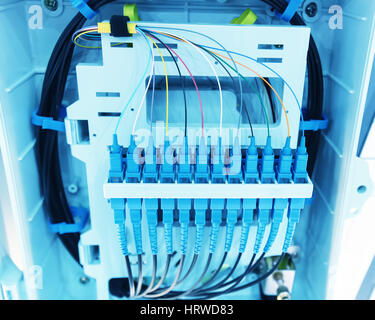 Optical Fiber communication Distribution point Stock Photo - Alamy