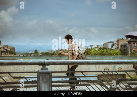 Kamo river, Sanjo Ohashi bridge, Kyoto, Japan Stock Photo - Alamy