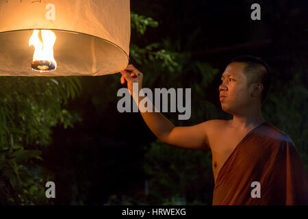 monk floating in air in monastery hallway Stock Photo - Alamy