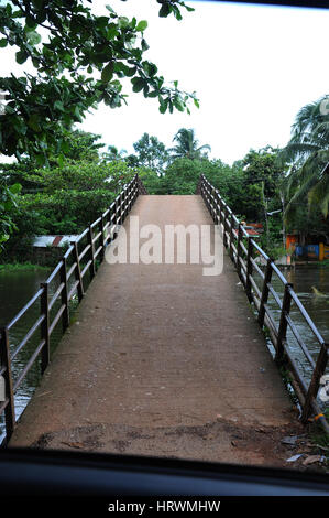 Alappuzha backwaters landscape with bridge in Kerala state in India ...