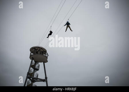 The Pier Zip, a zipline from Bournemouth Pier to the beach Stock Photo ...