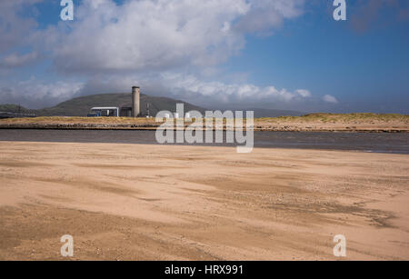 Baglan Bay Power Station from Crymlyn Burrows near Swansea, South Wales ...