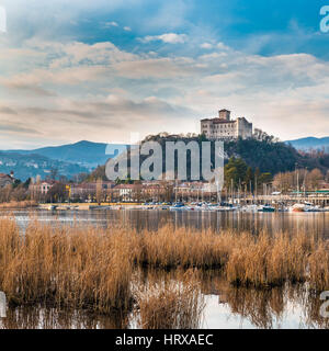 Landscape of the castle of Angera and the city Stock Photo - Alamy
