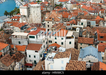 Beautiful ancient Split Croatian harbor on a sunny day Stock Photo - Alamy