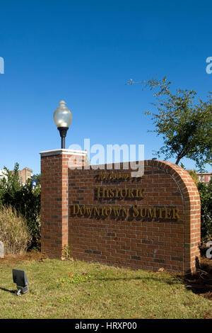 Historic Downtown Sumter sign, SC, USA Stock Photo - Alamy
