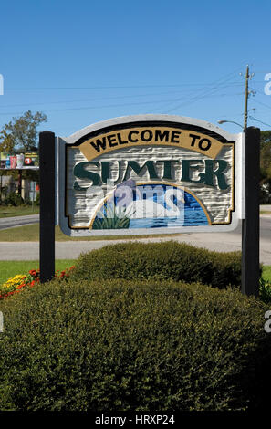 Welcome to Sumter sign in SC, USA Stock Photo - Alamy