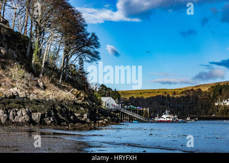 'The Lump', Portree Harbour Pier, and Scorrybreac, from Loch Portree at ...