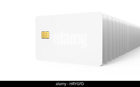 countless blank white chip card models, 3d rendering Stock Photo - Alamy