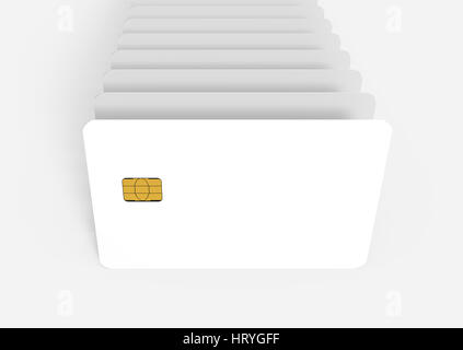 countless blank white chip card models, 3d rendering Stock Photo - Alamy