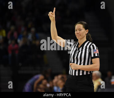 CONWAY, SC - MARCH 05: Referee Eric Brewton prepares for play to ...