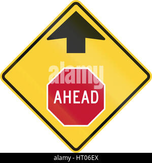 United States non-MUTCD-compliant road sign - Stop ahead Stock Photo ...