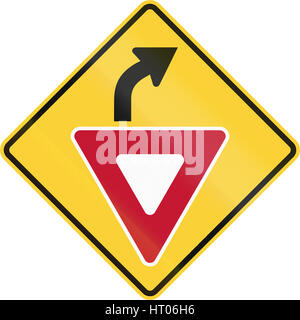 United States non-MUTCD-compliant road sign - Stop ahead Stock Photo ...