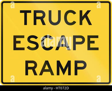 Truck escape ramp warning sign Stock Photo - Alamy