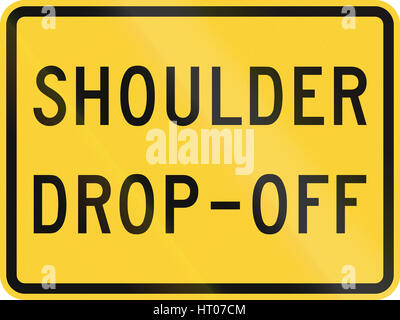 Shoulder drop off warning sign Stock Photo - Alamy