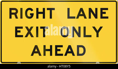 RIGHT LANE EXIT ONLY Stock Photo - Alamy
