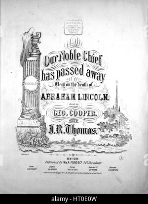 Our noble chief has passed away, Thomas, J. R. (composer), Cooper, Geo ...