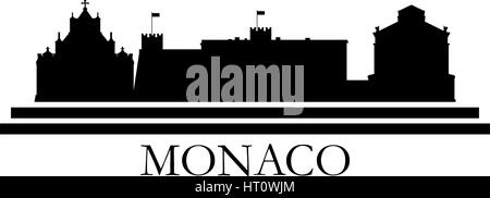 Monaco silhouette skyline, vector city, monacan linear architecture ...