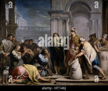 Joseph's silver cup in Benjamin's grain sack, historic bible 1831 ...