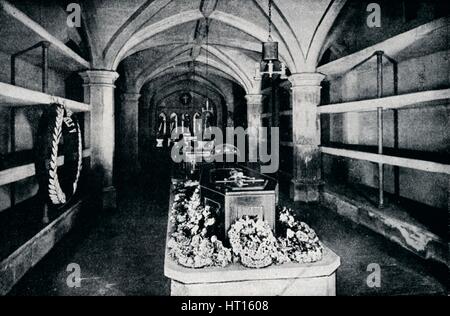 The crypt under the chancel of St George's Chapel, Windsor Castle, 1910 ...