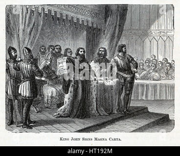 King John signs the Magna Carta Stock Photo - Alamy