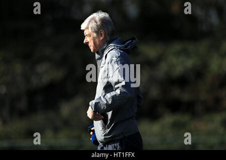 Arsenal manager Arsene Wenger during the training session at London ...
