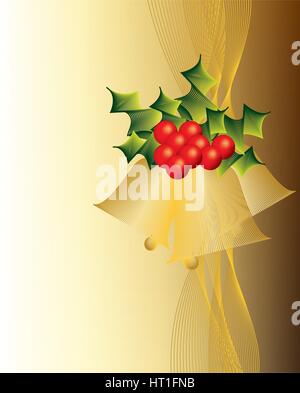 Abstract red background with Christmas bells and decorations Stock ...