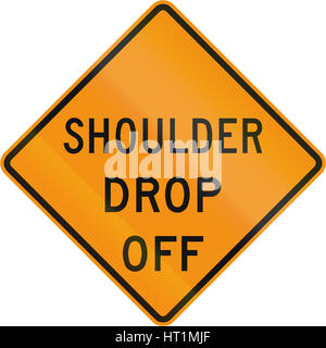 Shoulder drop off warning sign Stock Photo - Alamy