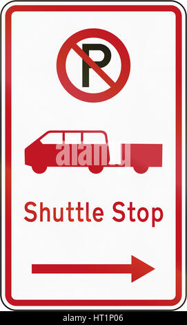 New Zealand road sign - Shuttle stop Stock Photo - Alamy