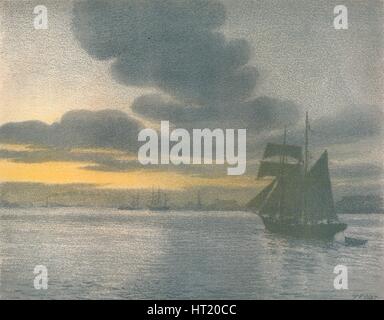 'The Lower Thames', c1900. Artist: Thomas Robert Way Stock Photo - Alamy