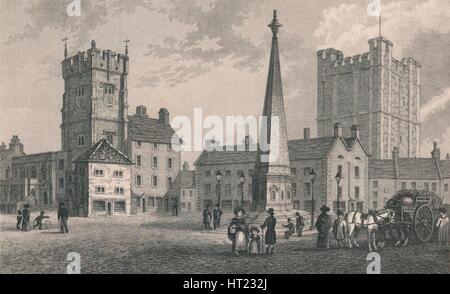'Market Place Richmond, Trinity Church and Keep of Richmond Castle ...