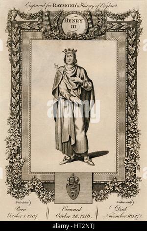 Henry III, King of England, coat of arms (Royal MS 14 C VII, 100r Stock ...