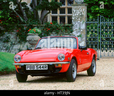 vintage red triumph spitfire 1500 sports car at motor show Stock Photo ...