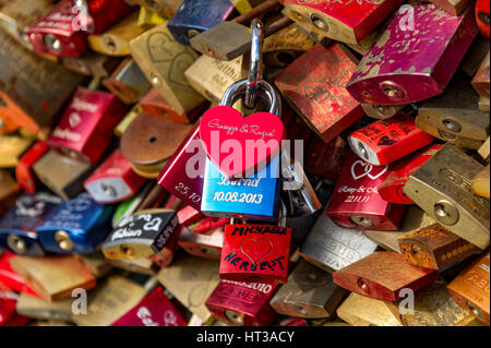 Cologne bridge love padlocks Stock Photo - Alamy