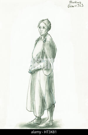 Anglo-Saxon woman, c5th-10th century, (c1990-2010) Artist: Judith Dobie ...