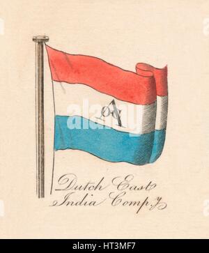 The flag of the Dutch East India Company flying on the replica ship ...