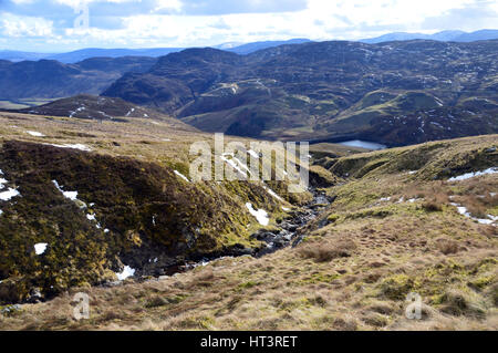 Loch Lednock Dam Wall and the Scottish Mountain Corbett Creag Uchdag in ...