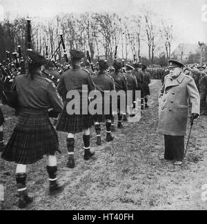 'Scotties parade on German soil', 1945. Artist: Unknown Stock Photo - Alamy
