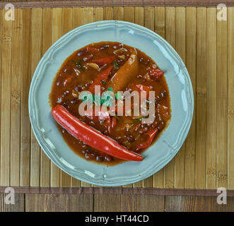 Firehouse Chili -Winter recipe stew of beans Stock Photo - Alamy
