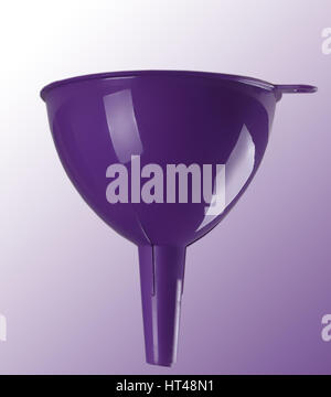 Purple plastic kitchen funnel liquid Stock Photo - Alamy