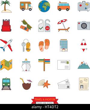 travel vacations with world map icons Stock Vector Image & Art - Alamy