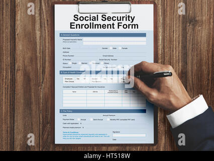 Social Security Enrollment Form Concept Stock Photo - Alamy