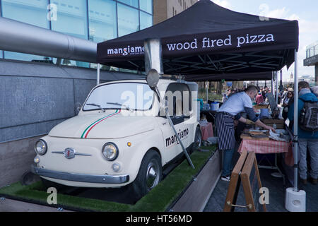 A Fiat 500 converted into a pizza oven Stock Photo - Alamy