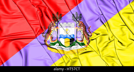 3D Illustration of a waving Malaysia state flag of Penang Stock Photo ...