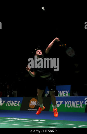 England's Ben Lane in action during his match with team mate Sean Vendy ...