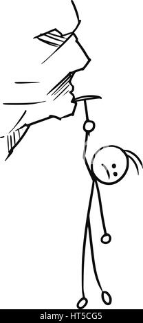 Cartoon vector doodle dead stickman lying in the casket and holding ...