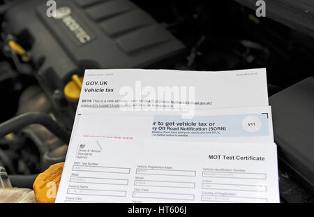 mot test certificate for UK road vehicle Stock Photo: 37037433 - Alamy