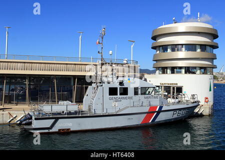 French water police boat of the Maritime Gendarmerie patrolling the ...