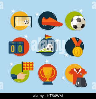 Soccer Flat Icon Set Stock Vector Image & Art - Alamy