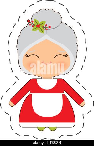 Mrs claus outline vector icon. Thin line black mrs claus icon, flat ...