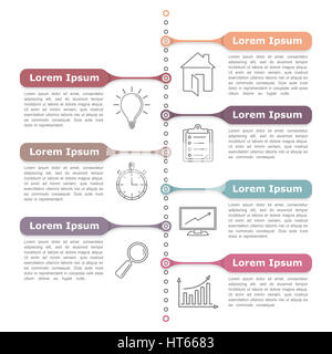 Vertical process chart, flow chart template, infographics design ...